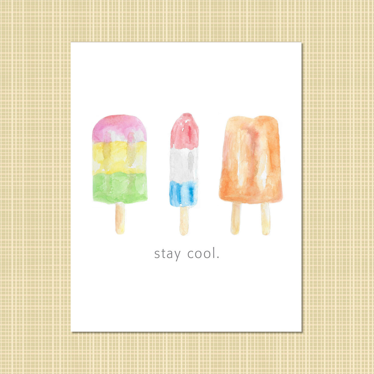 Stay Cool Popsicle Watercolor print – Greco Design Shop