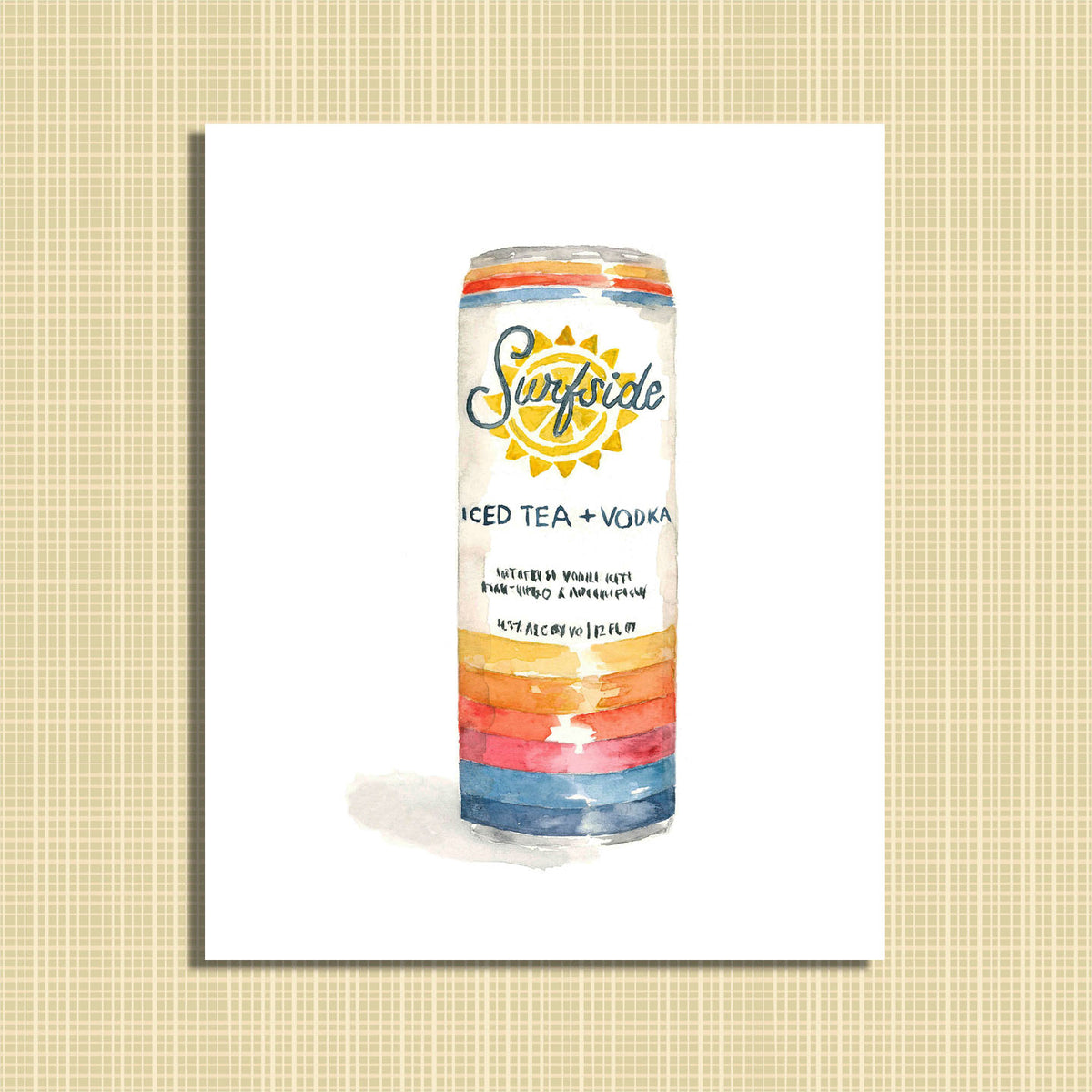 Surfside drink watercolor print – Greco Design Shop